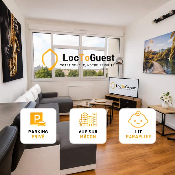 Suite 301 - Panorama Sur Mâcon & Parking Privé - Mâcon