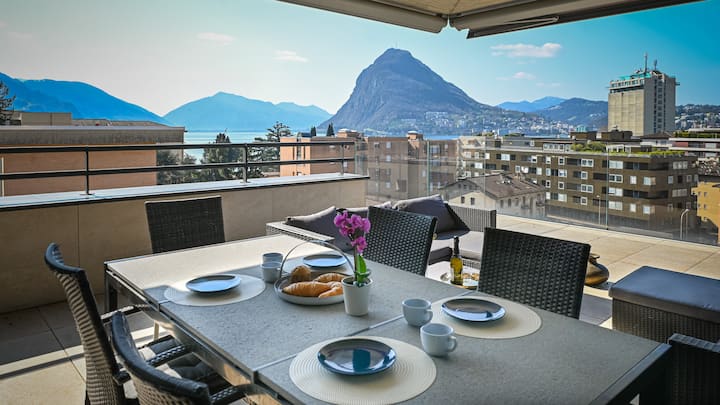 Luxury Central Three-bedroom Penthouse Lake View - Lugano