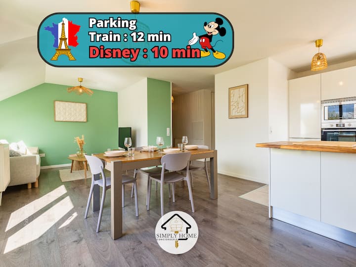 Skyview Disney 10min - Gare 12min/ Paris + Parking - Serris
