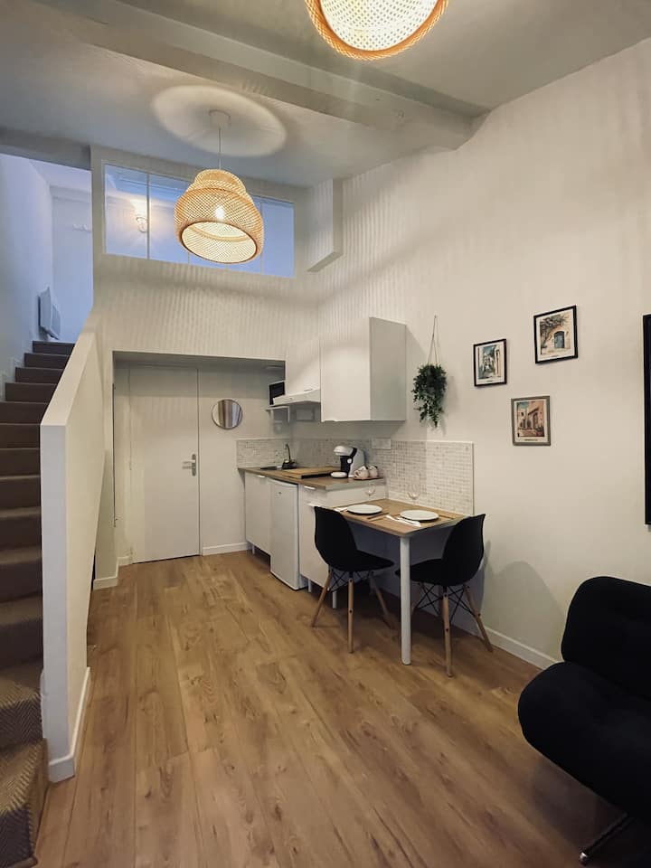 Studio Coquetty : Petit Duplex Paisible Sur Cour - Firminy