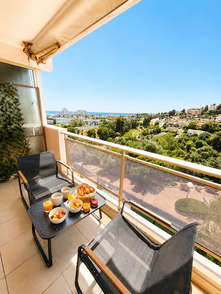 Studio Rénové • Piscine • Balcon Avec Aperçu Mer - Villeneuve-Loubet