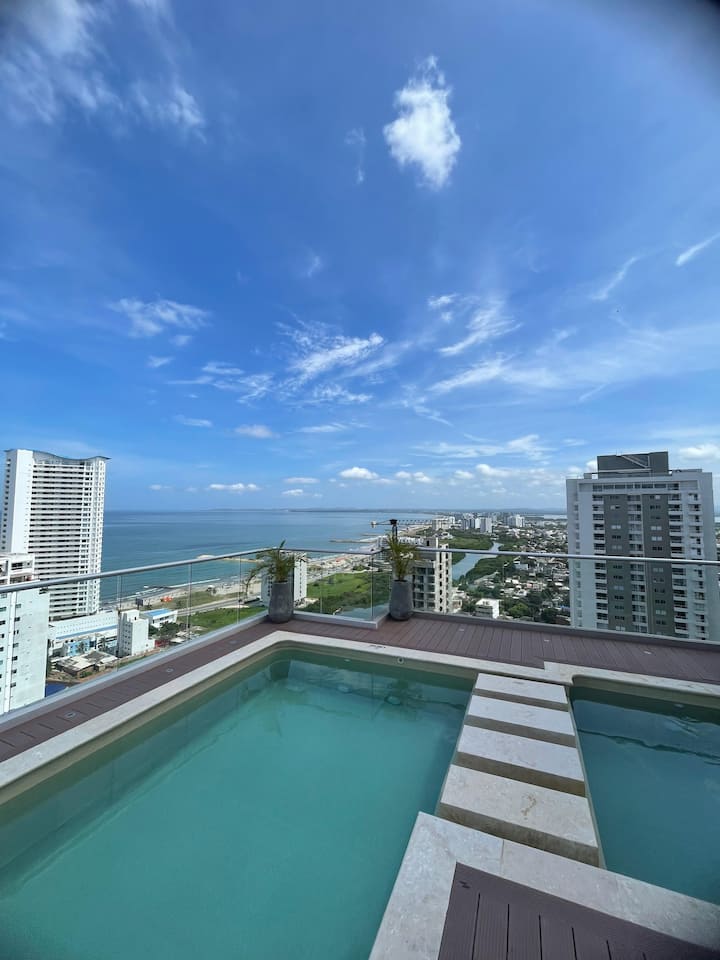 Apto Con Vista Mar, Diseño, Tranquilidad Y Confort - Cartagena, Colombia
