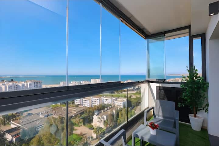 2 Chambres Vue Mer | Piscine & Parking | Gare Tgv - Tanger