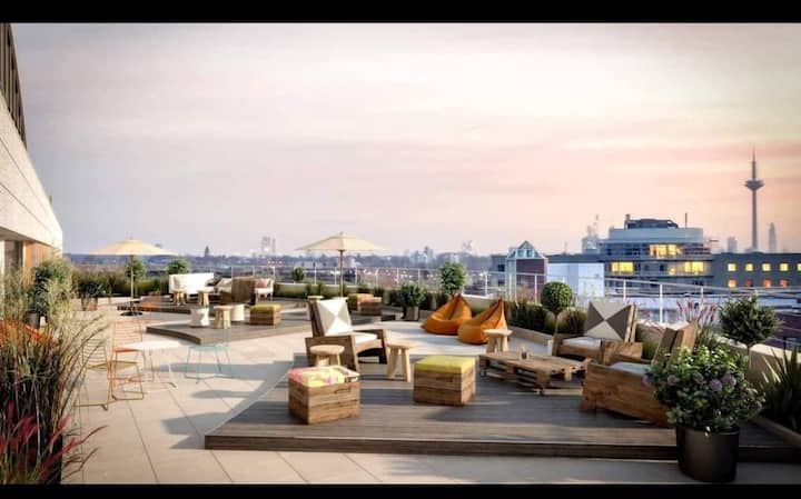 Modern City Studio W/ Terrace – 3 Min U-bahn - Frankfurt