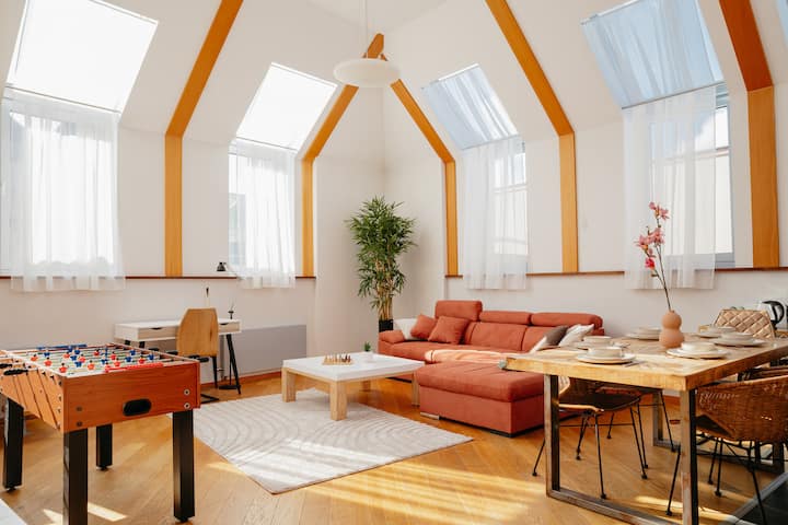 Panoramic Old Town Loft • Terrace • Fireplace - Riga
