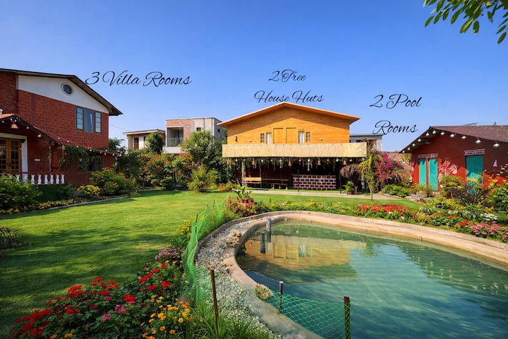 Rustic Villa. Tree Houses. Pool Room. Gardens. - Amritsar