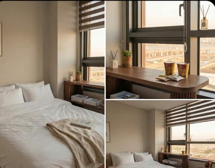 #송도달빛축제역5분
#풀옵션#힐링뷰
#장박환영#무료주차
#청결숙소
#호텔침구
#헬스/수영장 - Incheon