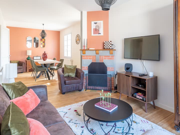 Duplex 1930 · Cheminée · 10 Pers · Plage 5min - Merville