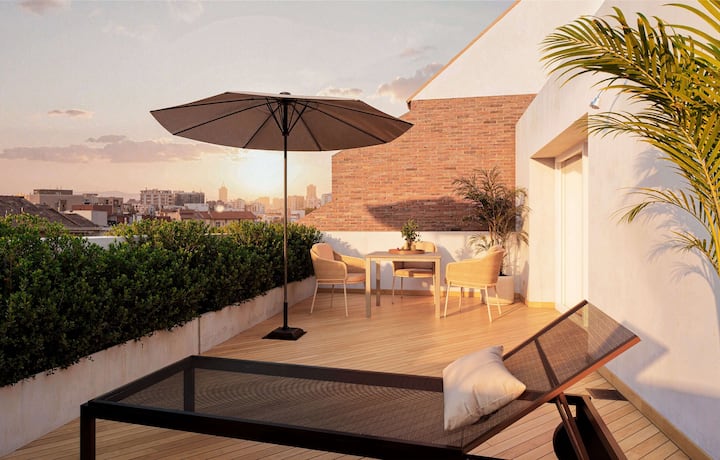 New Penthouse Aparthotel With Xl Terrace - Madrid
