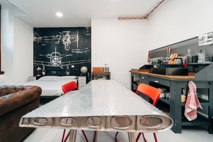 Loft Hangar In Como Lake Center + Private Parking - Como