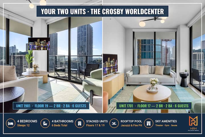 4br/4ba 2-unit Combo For 12 · Rooftop Pool + Views - Miami, FL