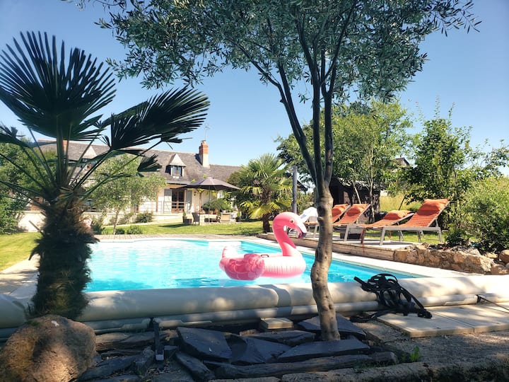 Grande Longère Côteaux Du Layon - Piscine Chauffée - Maine-et-Loire