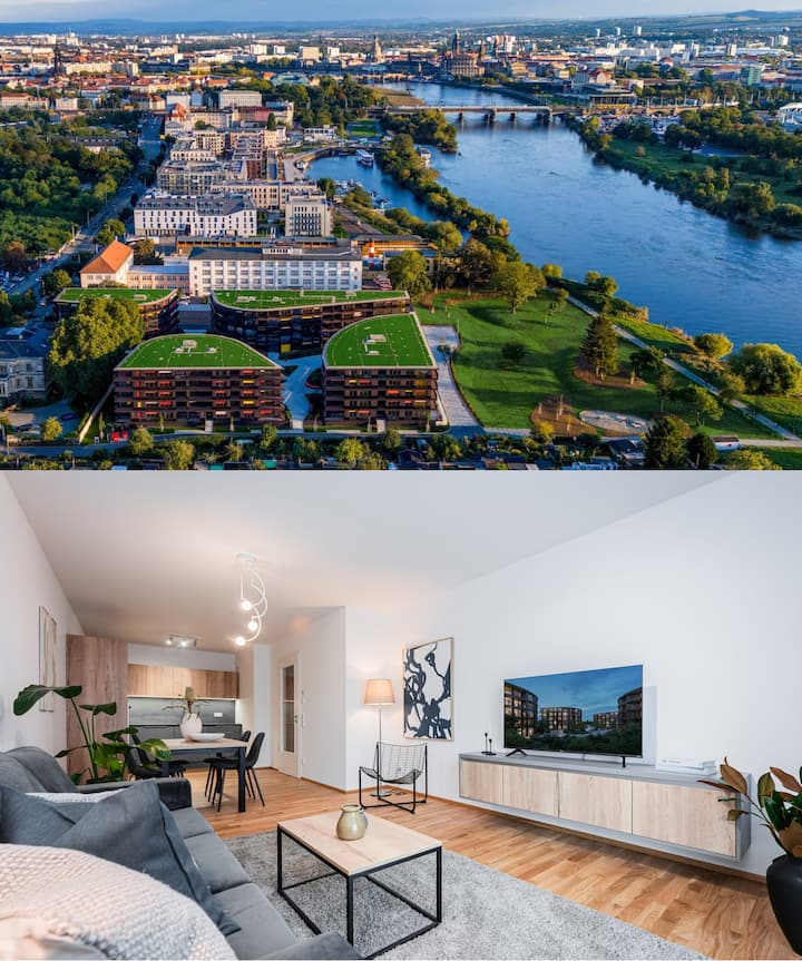 Marina Garden 2-room Apartment By The River -65 Qm - Dresden