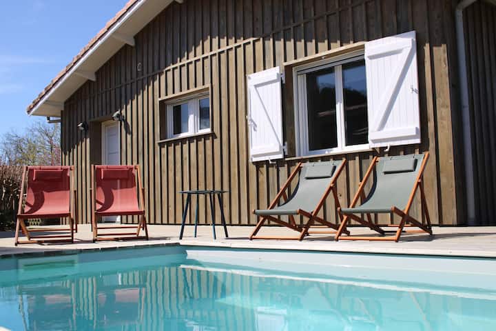 Maison Chaleureuse Avec Piscine Chauffée - Clim - Gujan-Mestras