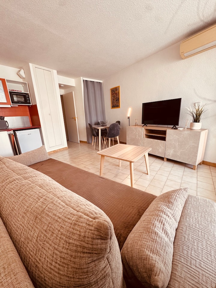 Plage à 30m-t2 Palavas 4pers, Terrasse, Clim, Wifi - Palavas-les-Flots