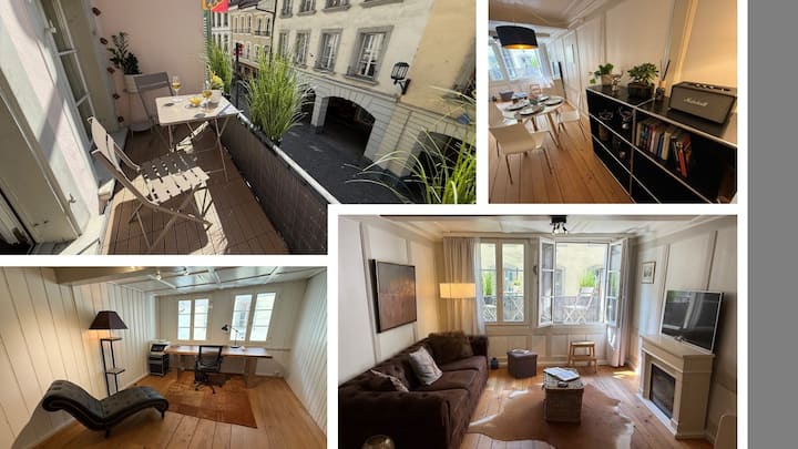 Altstadt Oase Mit 4 Schlafplätze, Balkon & Office - Thun