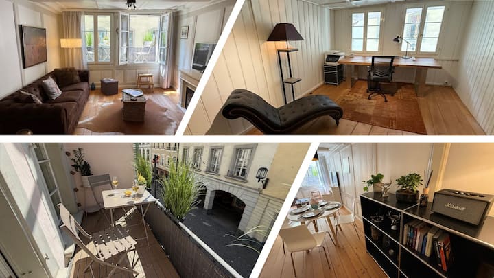 Altstadt Oase Mit 4 Schlafplätze, Balkon & Office - Spiez