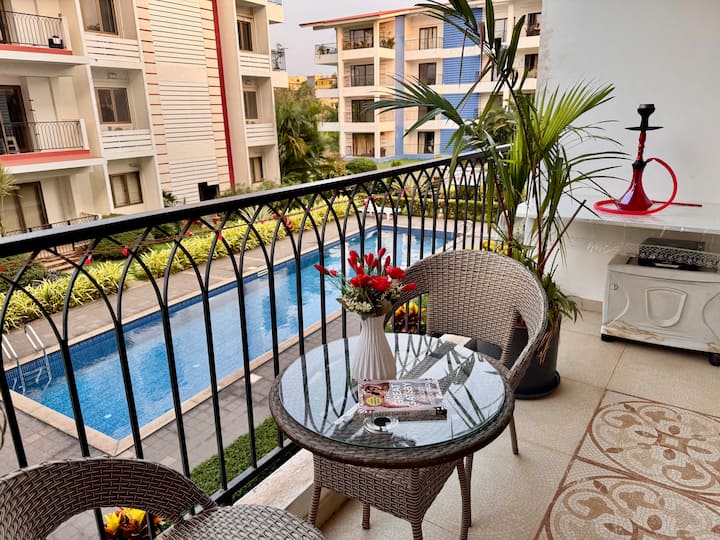 Faodail 35 - Poolview Studio Apartment At Baga - Goa