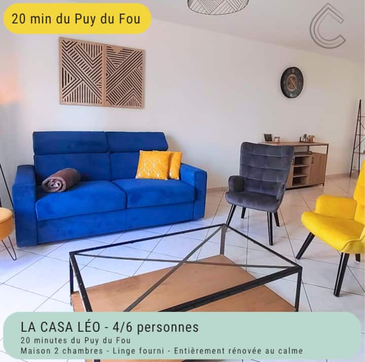 Casa Léo - Maison 4/6 Pers 2 Ch -20 Min Puy Du Fou - ibis Les Herbiers