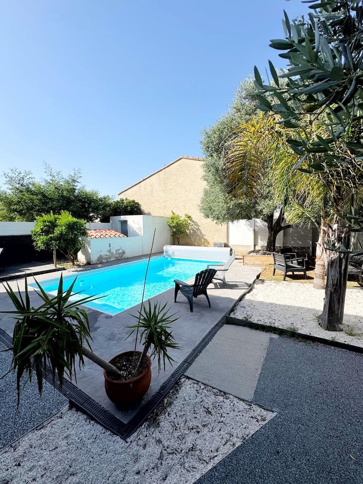 L'escale Bleue Du Port-piscine Privée-jardin- Clim - Saint-Cyprien
