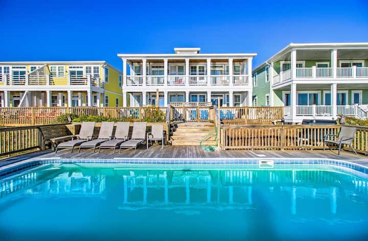 Kure Surf Shack - 5 Bed, Oceanfront With Large Poo - Carolina Beach, NC