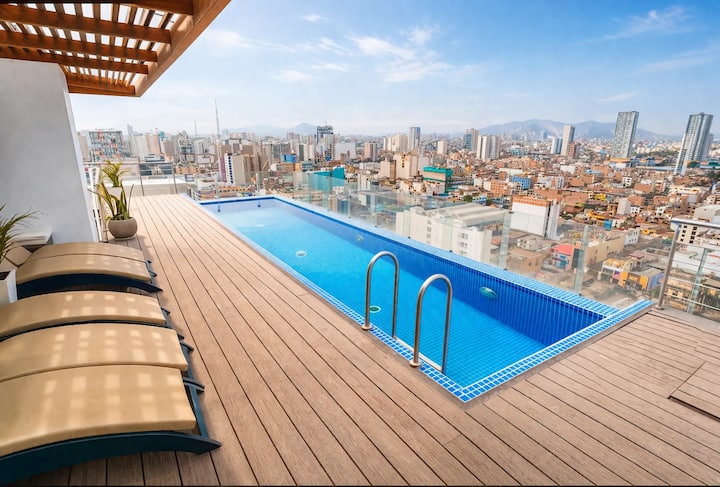 Depa Ecosmart Límite San Isidro| Piscina Y Gym Top - Peru