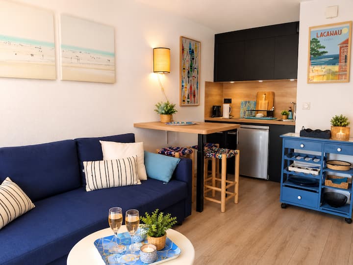 T2 Cosy En Rez-de-jardin Près De La Plage - Lacanau