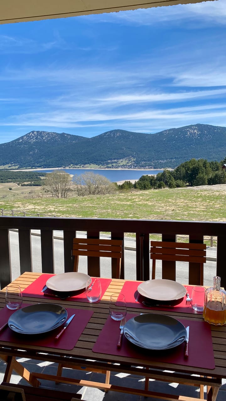 Studio Cabine Vue Lac Et Montagne, Balcon, Wifi - Les Angles
