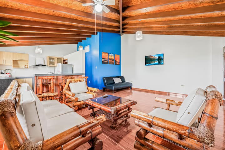 Vista Al Mar+terraza+piscina. Estilo Liki Tiki - Máncora