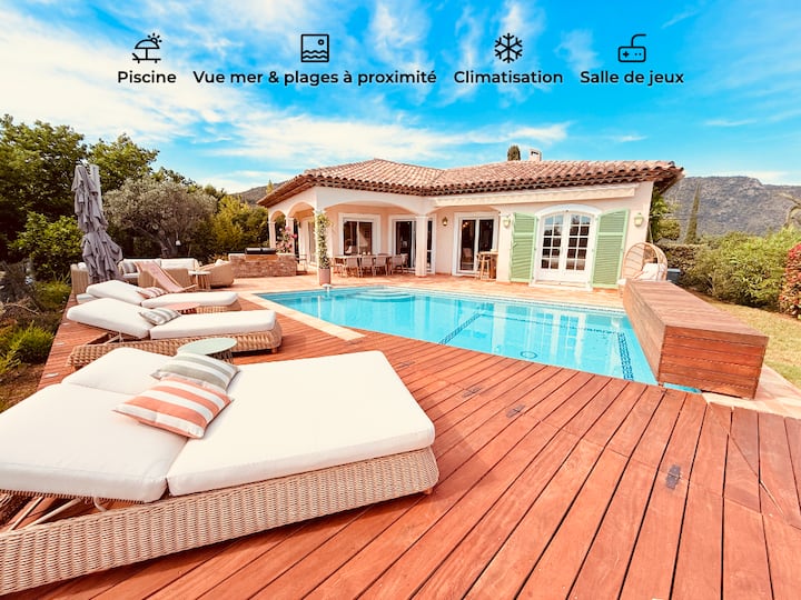 Villa Lili Jo : Vue Mer, Piscine & Salle De Jeux - Hyères