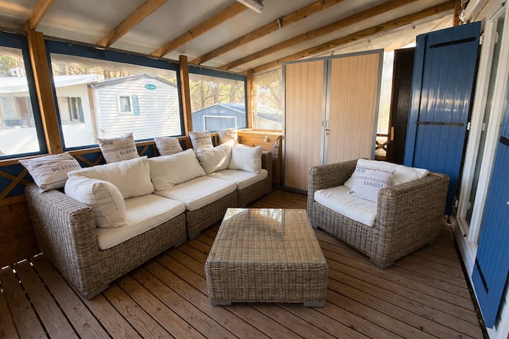 Mobil-home Avec Grande Terrasse Couverte - Hourtin