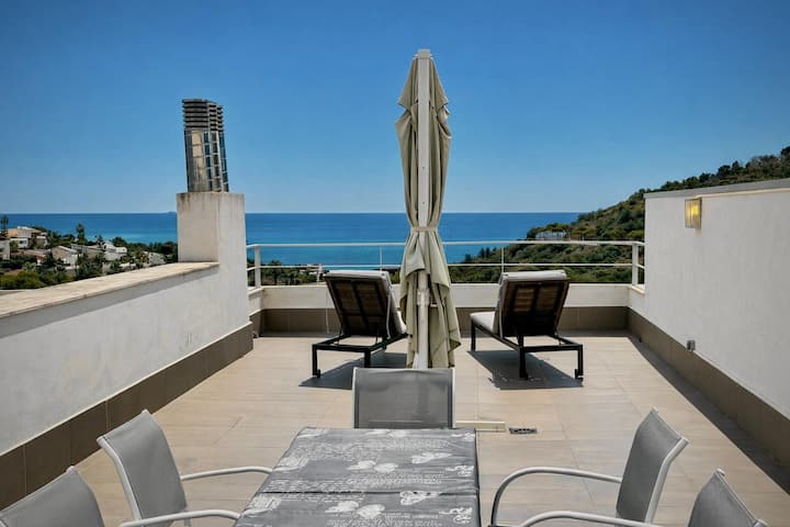 ÁTico Con Terraza, Vistas Al Mar, Piscina+barbacoa - Benicàssim