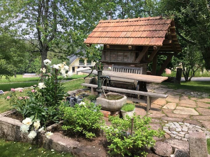 Fachwerkhaus Kamin Grill Waldblick Natur Pur - Schramberg
