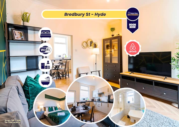 Hyde Stay | Parking | Near Shops & Transport - Glossop