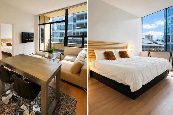 Curated Comfort: 1br Loft | King+double Beds Fifa! - Vancouver