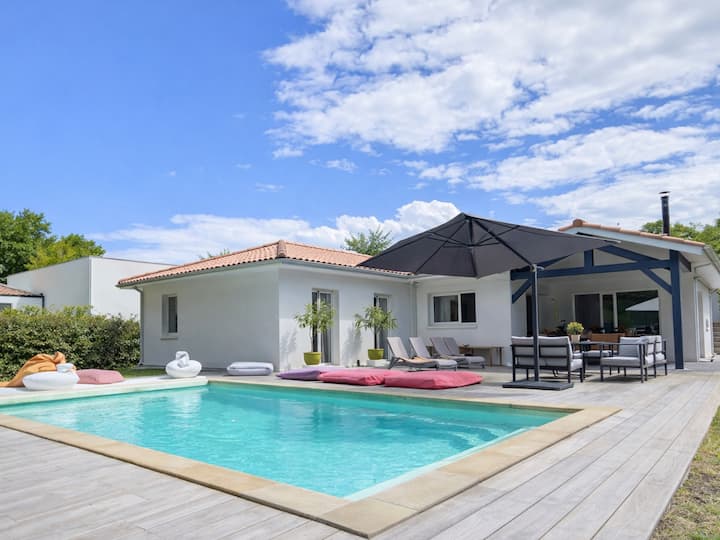 Maison Avec Piscine, Wi-fi - 8 Pers. - Biscarrosse