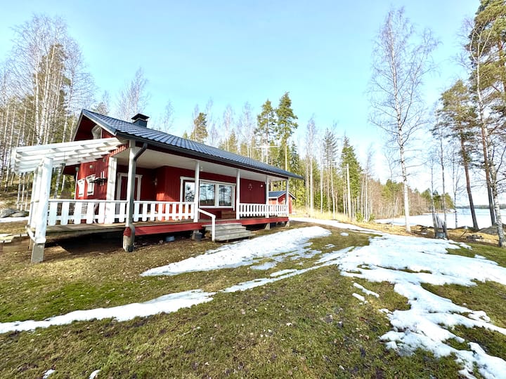 Tilava Ja Valoisa Kantovesimökki Omalla Rannalla! - Mäntyharju