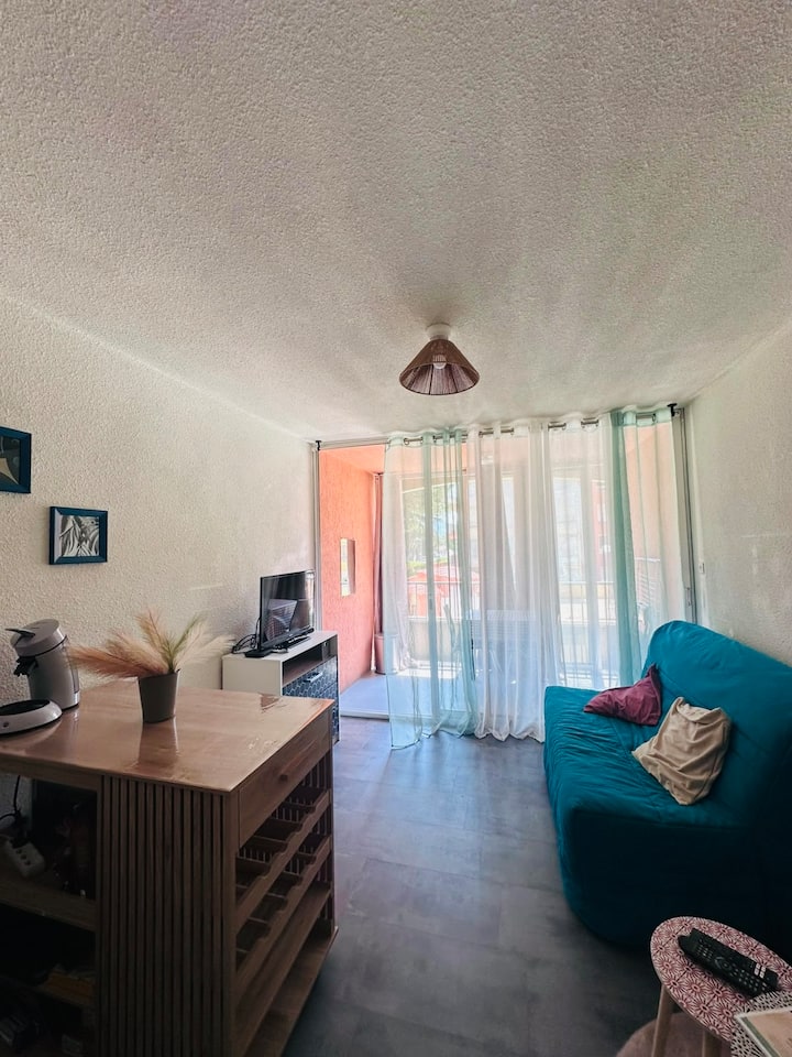Studio Rénové Climatisé à 300 M Plage + Piscine - Argelès-sur-Mer