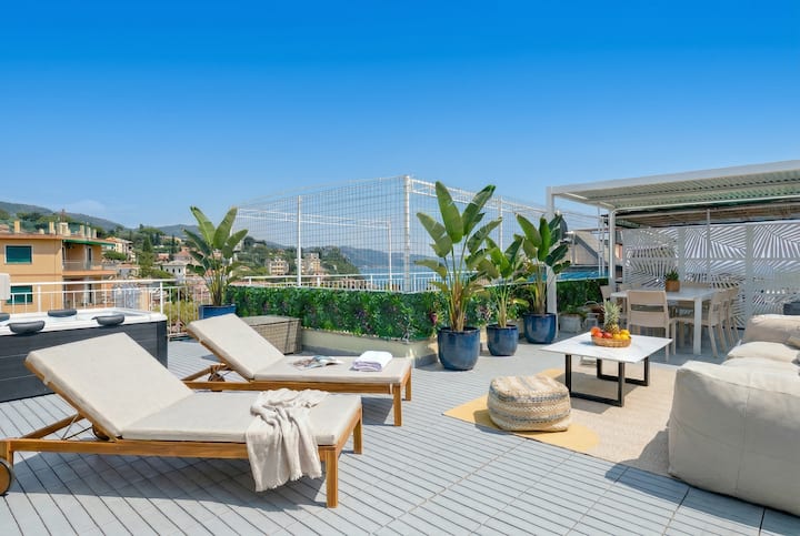 Rooftop Vista Mare • Jacuzzi • Parcheggio • A/c - Santa Margherita Ligure
