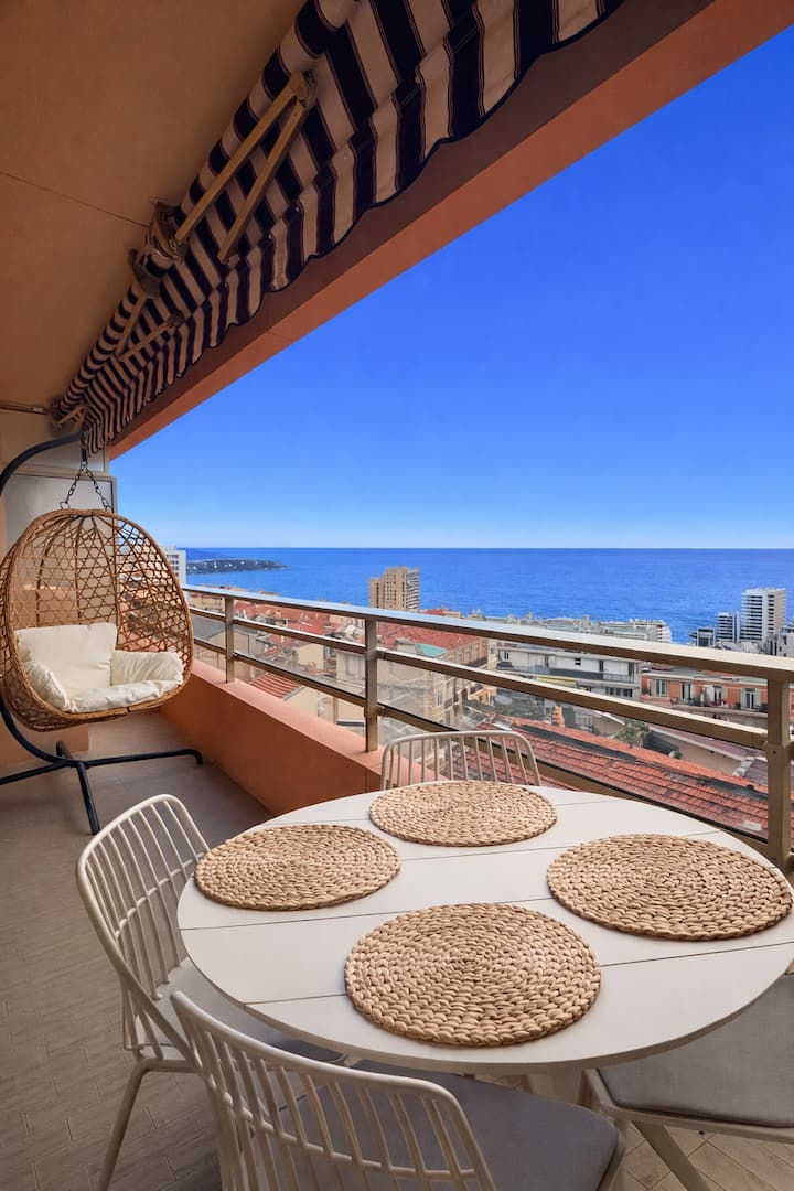 Vue Mer & Monaco à Pied 2min – Ac - Terrasse - Monte Carlo