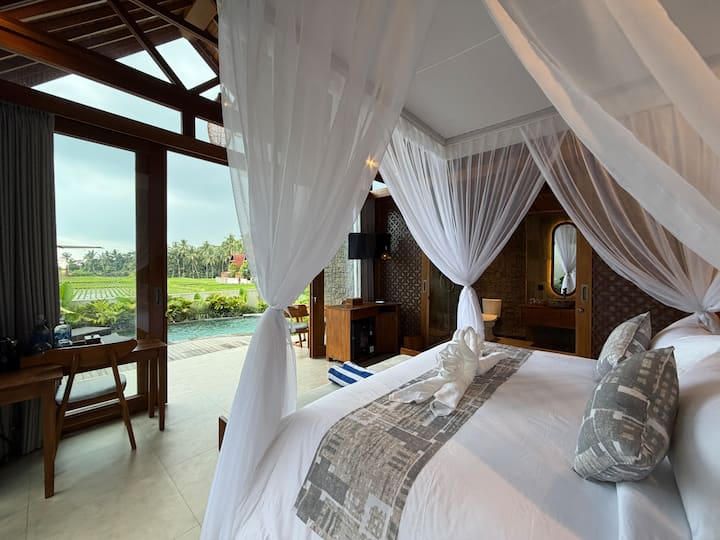 New! Modern Private Pool Villa With Ricefield View - Indonesia