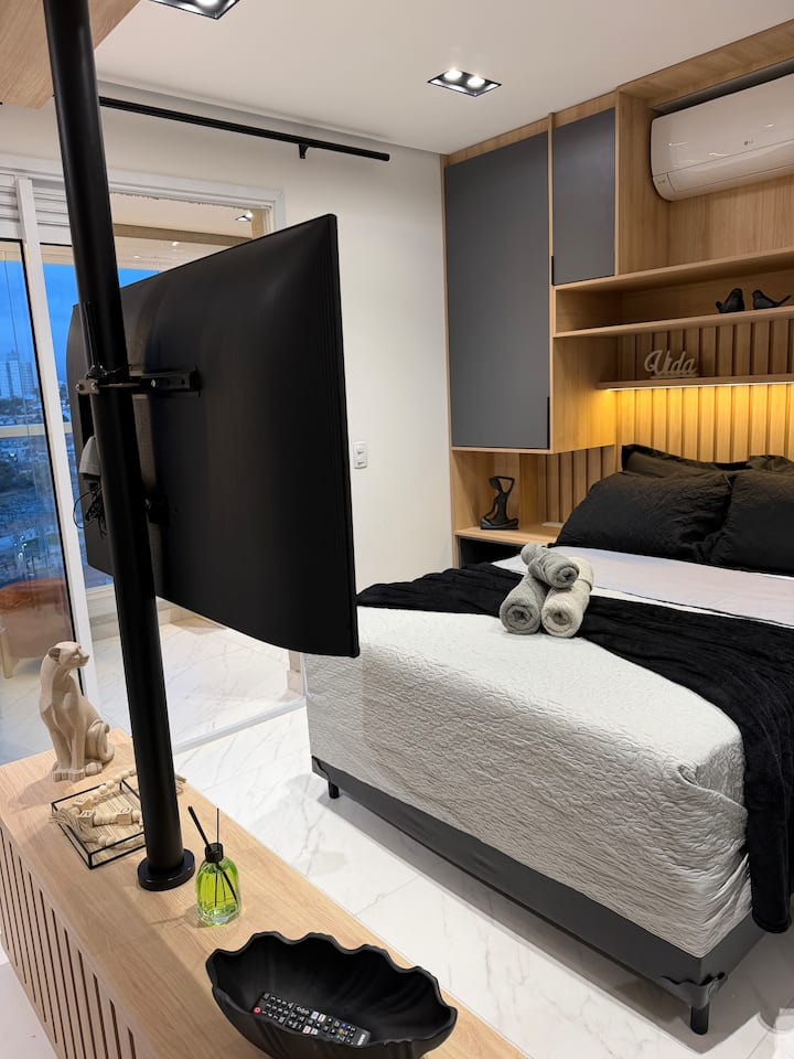 Studio 19 Decorado Super Luxo Sacada + Home Office - Mogi das Cruzes