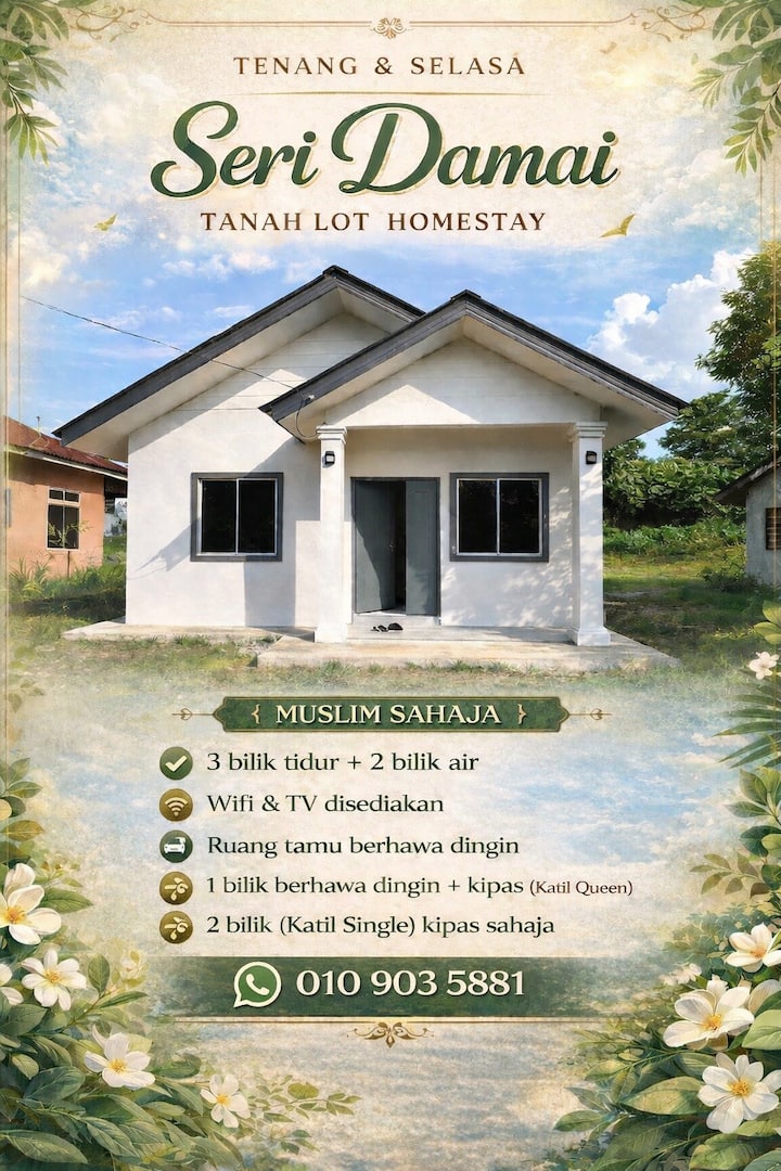 Homestay 3 Bilik Wakaf Tapai | 5 Pax | Aircond - Marang