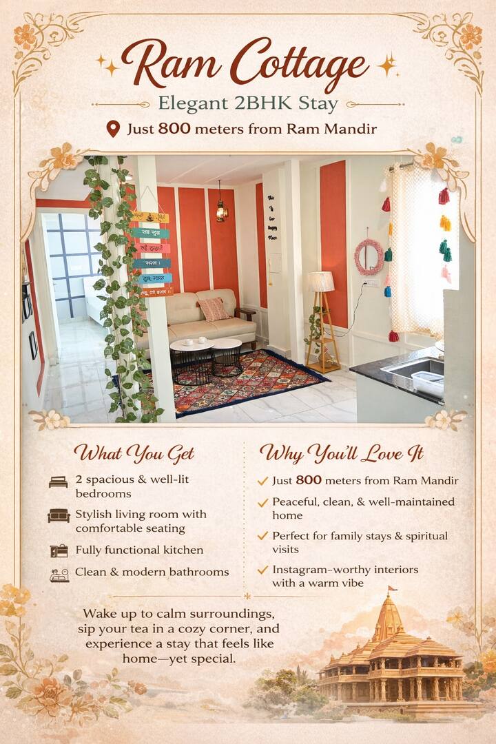 Ram Cottage – Peaceful 2bhk Stay Near Ram Mandir - Ayodhya