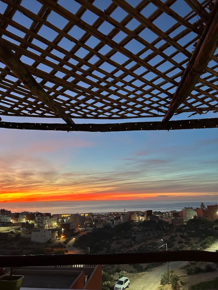 Appartement 2 Chambre Vue Panoramique Sur La Mer - Taghazout