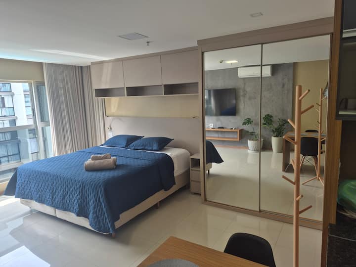 Flat Nobre Jade Hotel Particular, Cama King Size. - Brasília