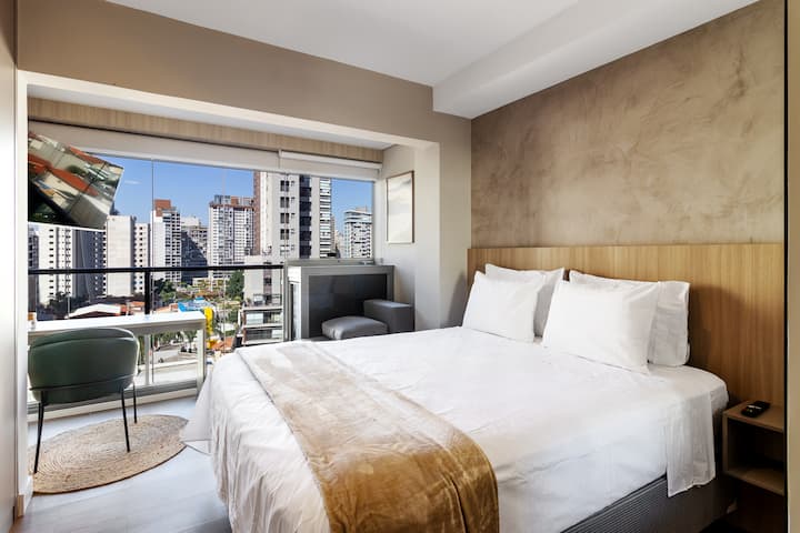 Bsr | Modern Loft | Near Berrini | Gym & Pool - São Paulo