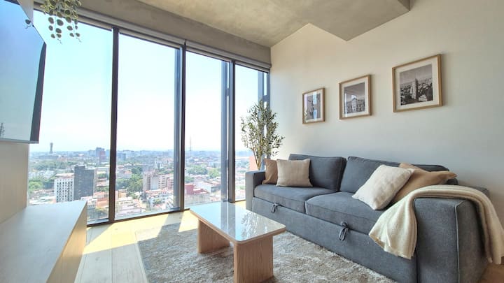 Skyline Loft | High-rise | 24/7 Security | Prime - Mexico City