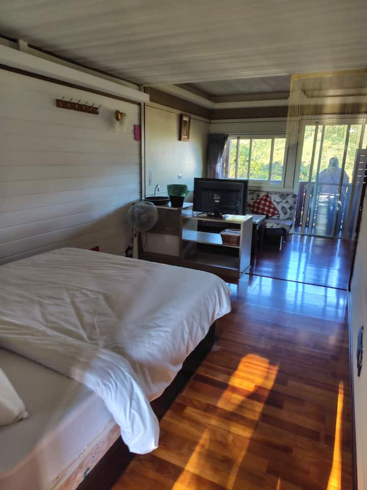 清境湖畔陽台雙人房 - 푸리 진