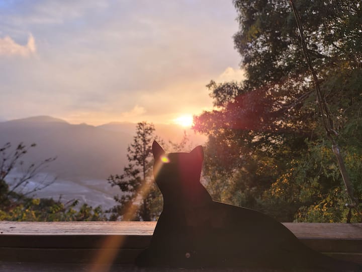 清境湖畔陽台四人房 - 푸리 진